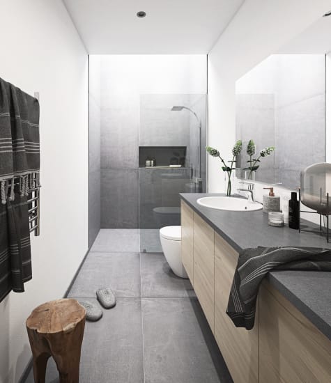 Bad i tre - Flotte detaljer med baderom i tre | HTH