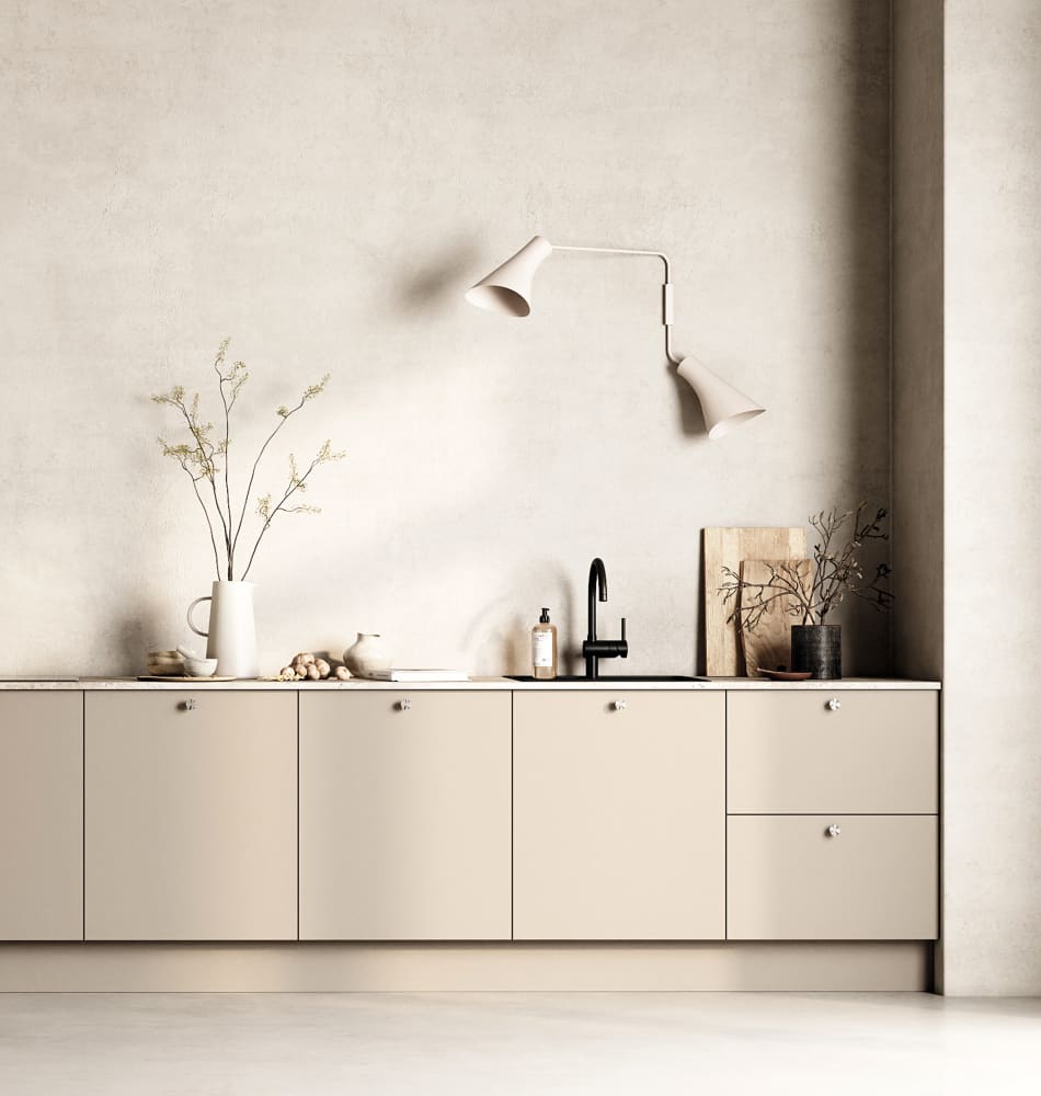 A cosy kitchen in light Mocha - Model Stockholm | HTH