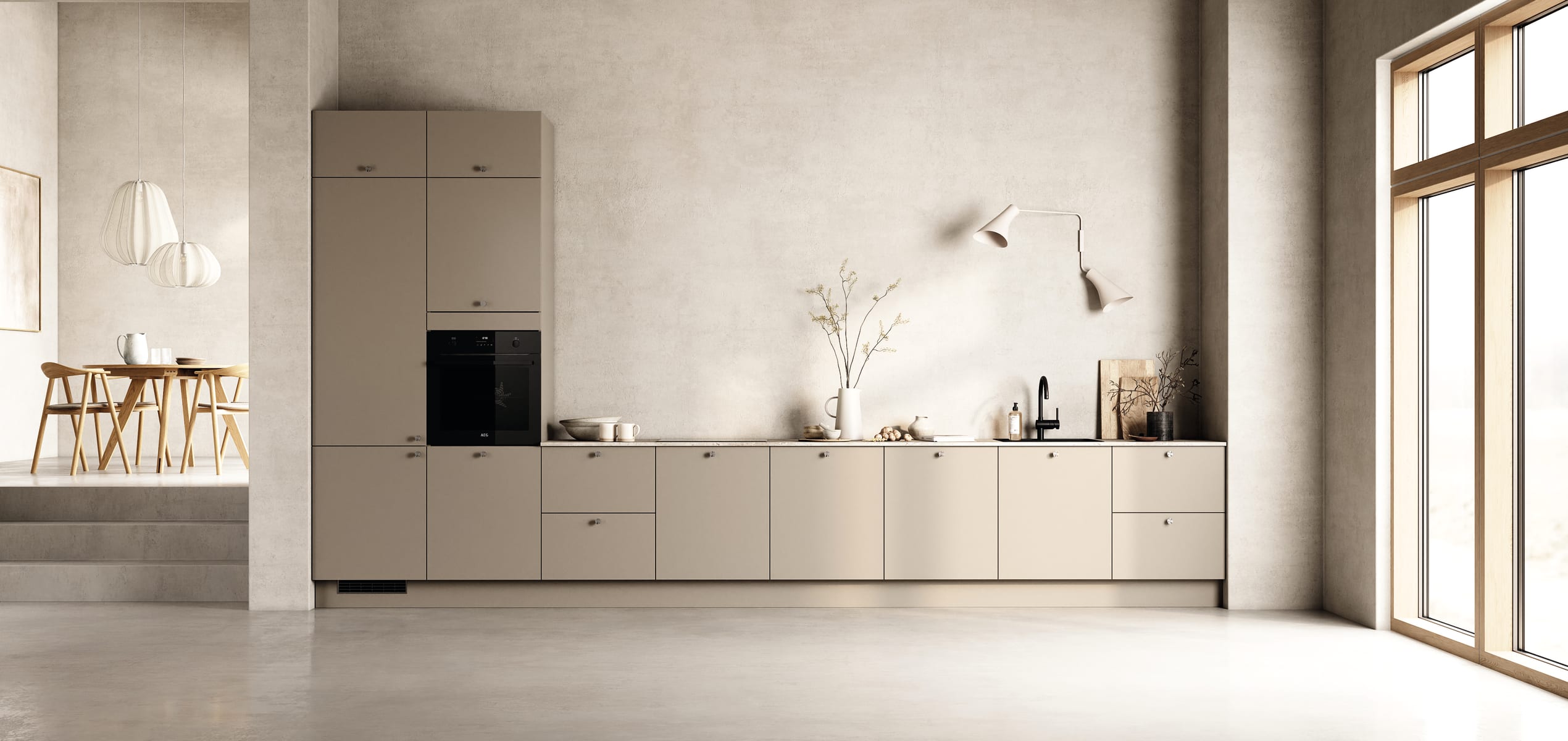 A cosy kitchen in light Mocha - Model Stockholm | HTH