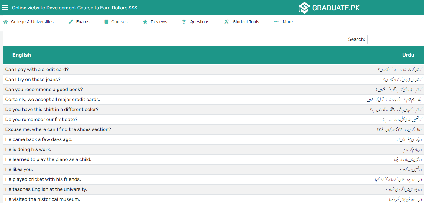 Free Online English Learning Course in Pakistan - Graduate