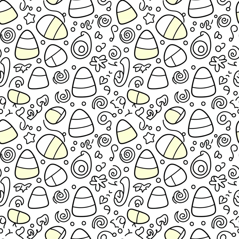 Easy Candy Corn Pattern Halloween Coloring Page | ZenColoringNook