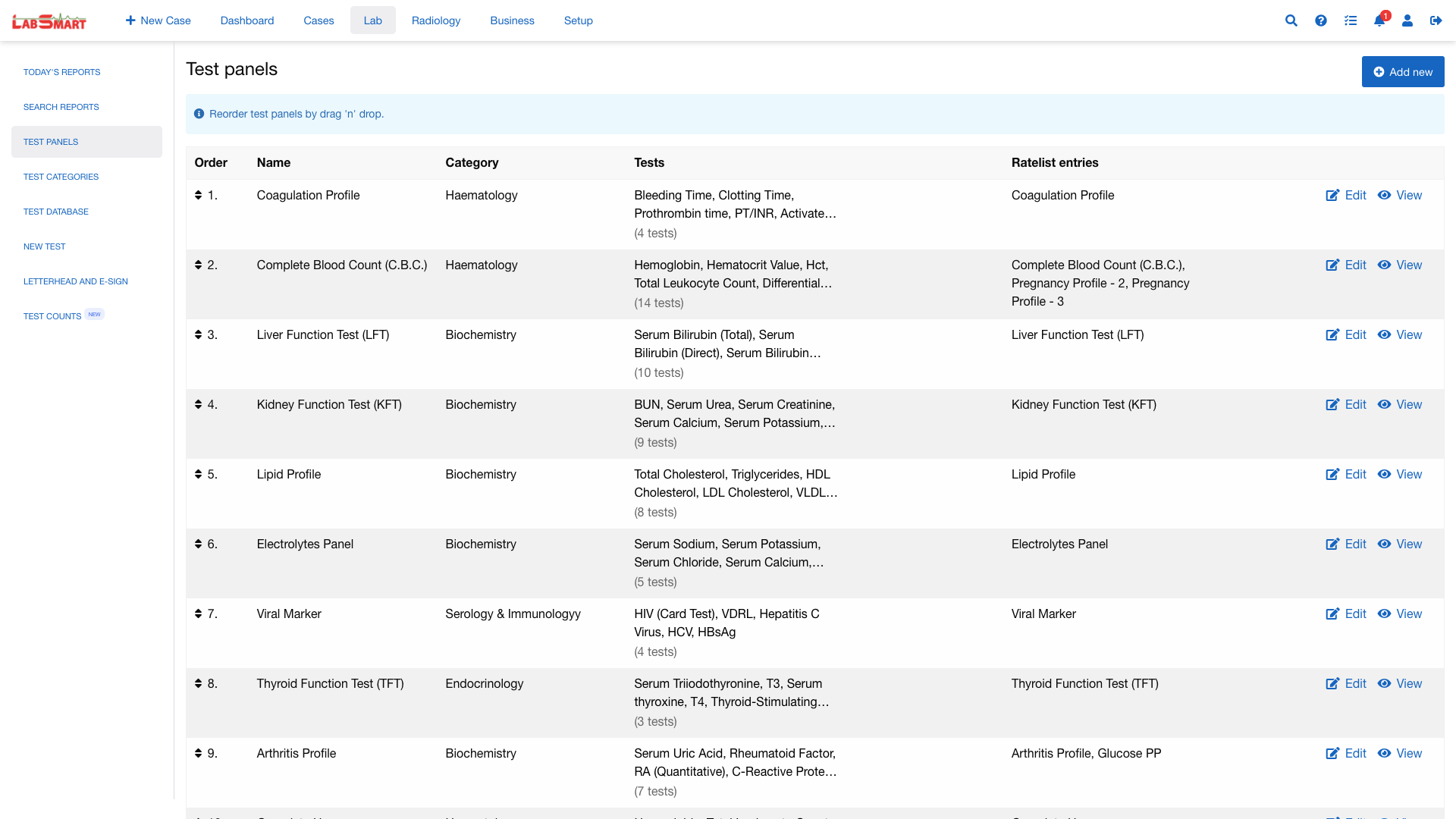 Pathology Lab reporting