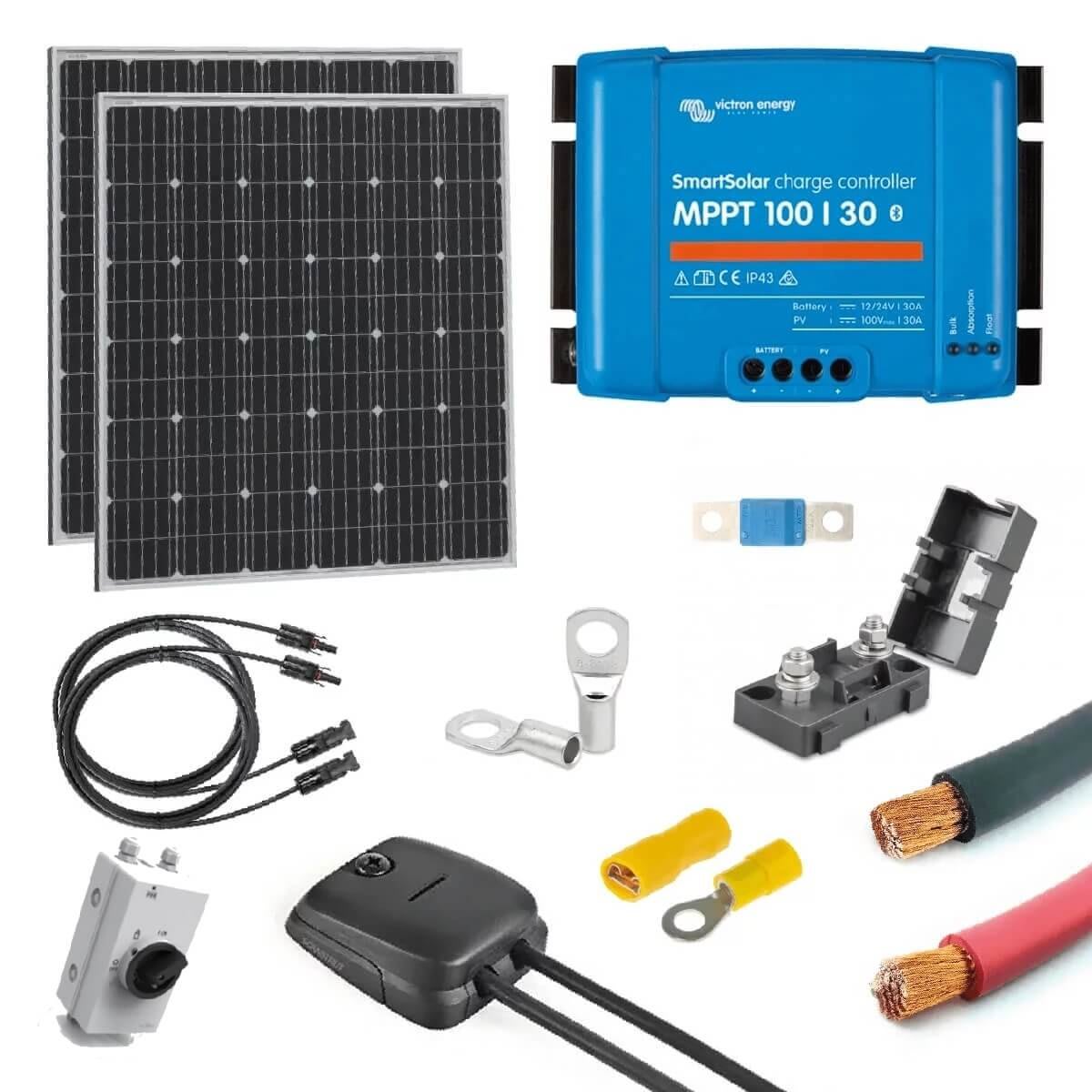 400W Solar Panel Kit - Includes Victron MPPT & 2x 200W Rigid Square Panels