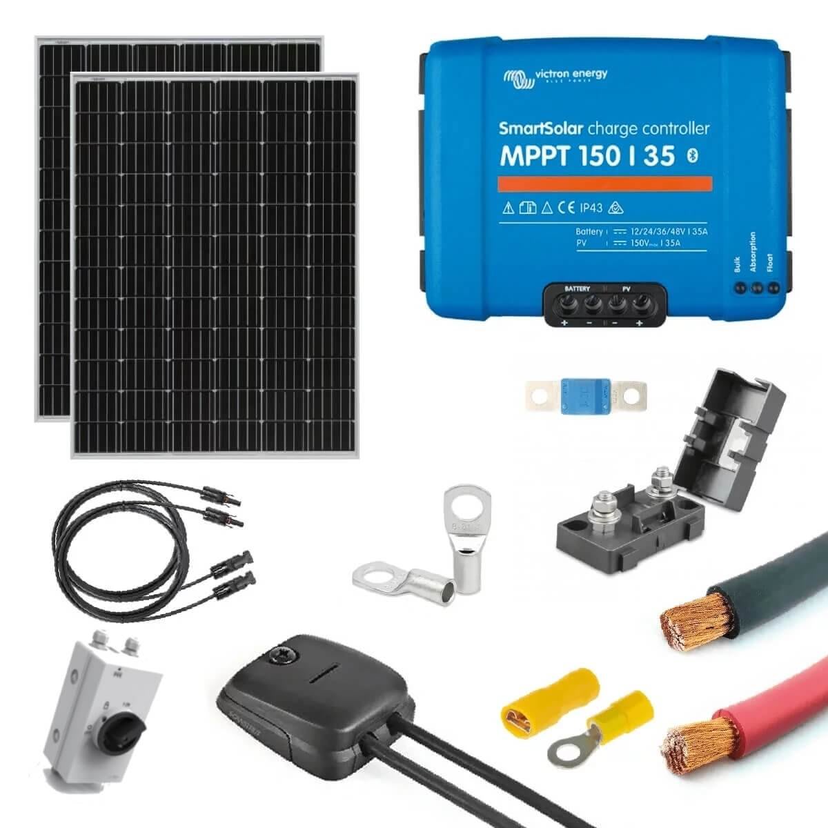 500W Solar Panel Kit - Includes Victron MPPT & 2x 250W Rigid Panels