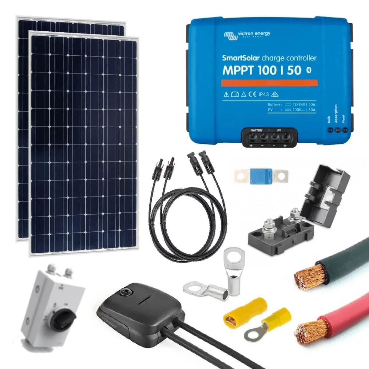 720W Solar Panel Kit - Includes Victron MPPT & 2x 360W Rigid Panels