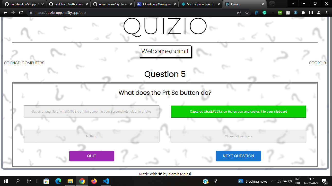 GitHub - namitmalasi/react-quiz