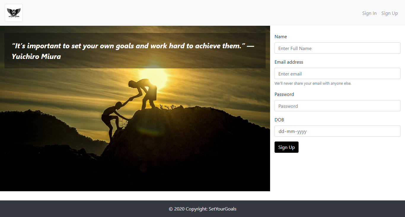 GitHub - arrunks/goal-setter: A goal setting app made for demo purpose only.Built using React ...