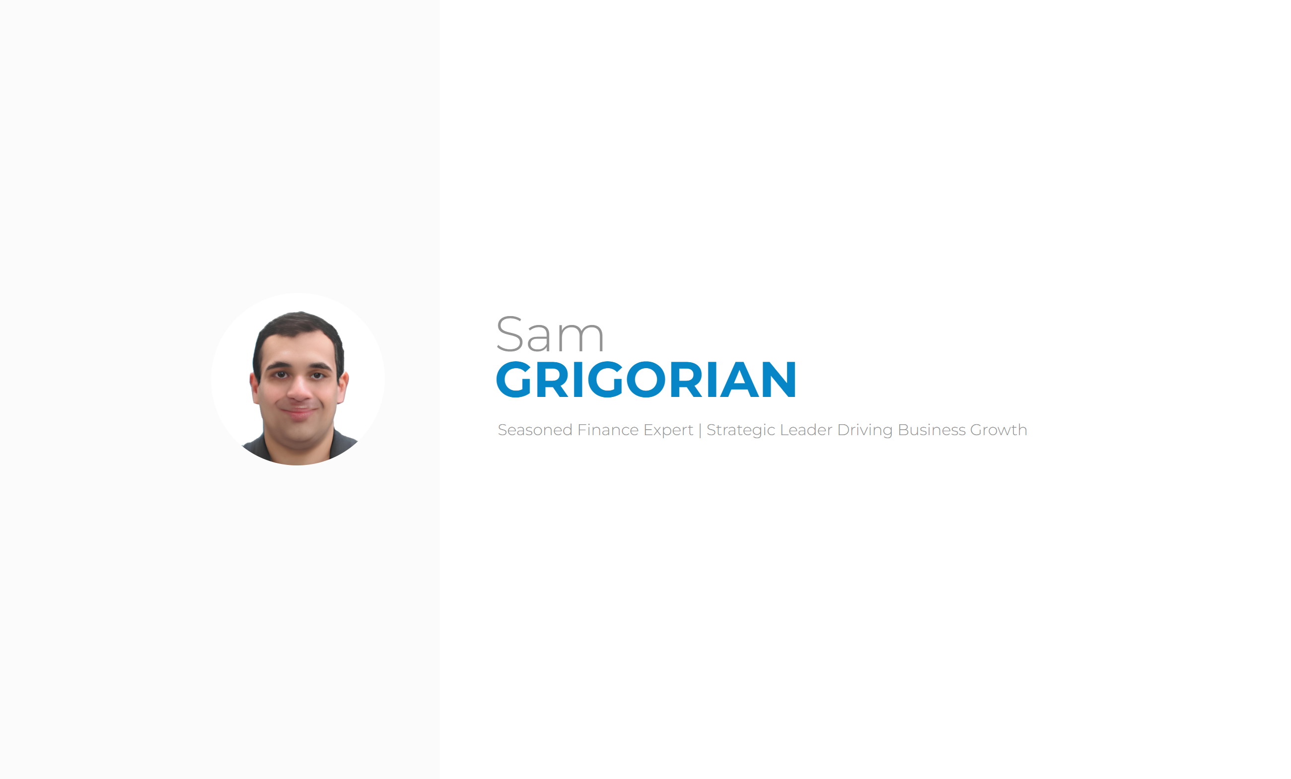 Sam Grigorian | Seasoned Finance Professional | Strategic Leader ...