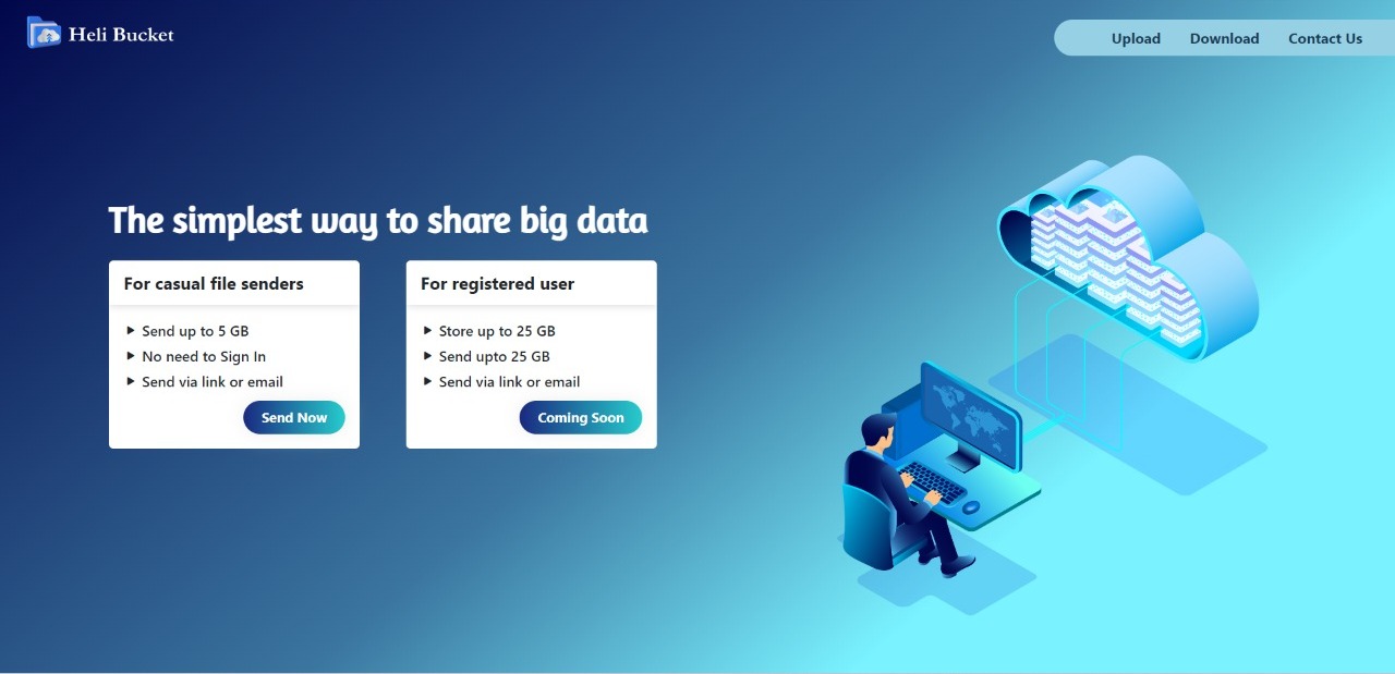 Large File Transfer Up to 5GB - Heli Bucket