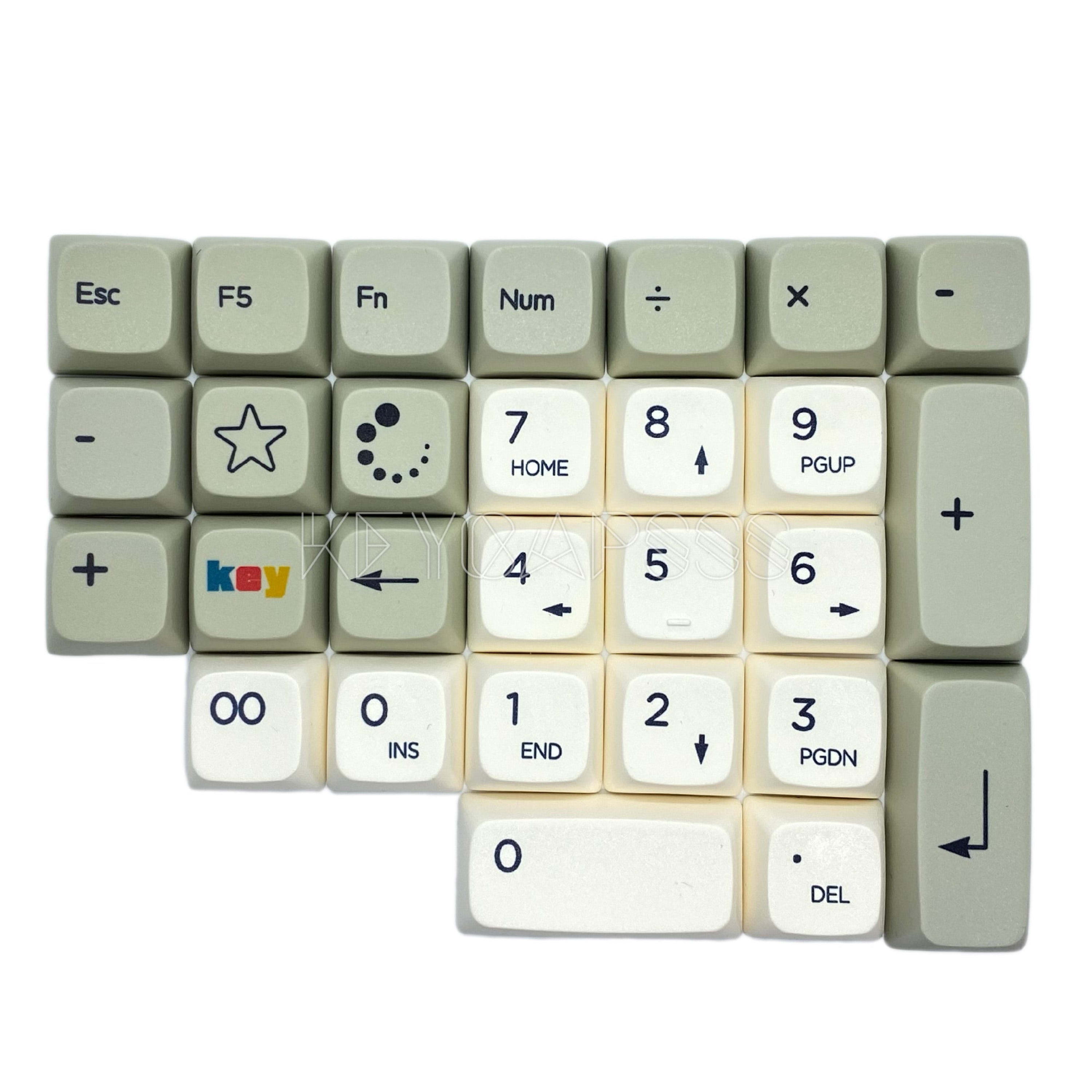 NP Profile PBT Numpad Keycaps 28 keys | Gray/Ivory | KC10142_GA