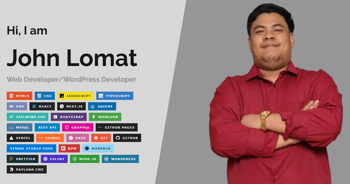 John Lomat - Web Developer and WordPress Developer