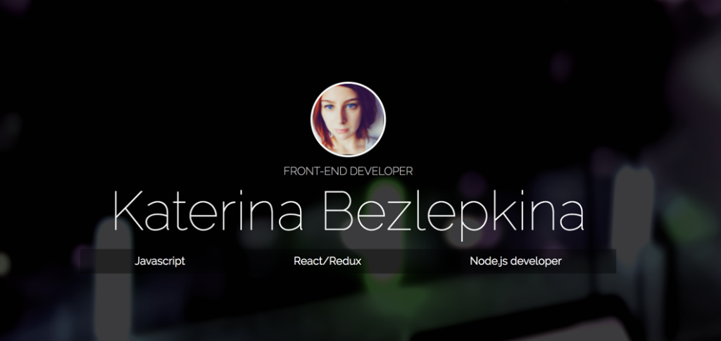 Katerina Bezlepkina • Front-End Developer