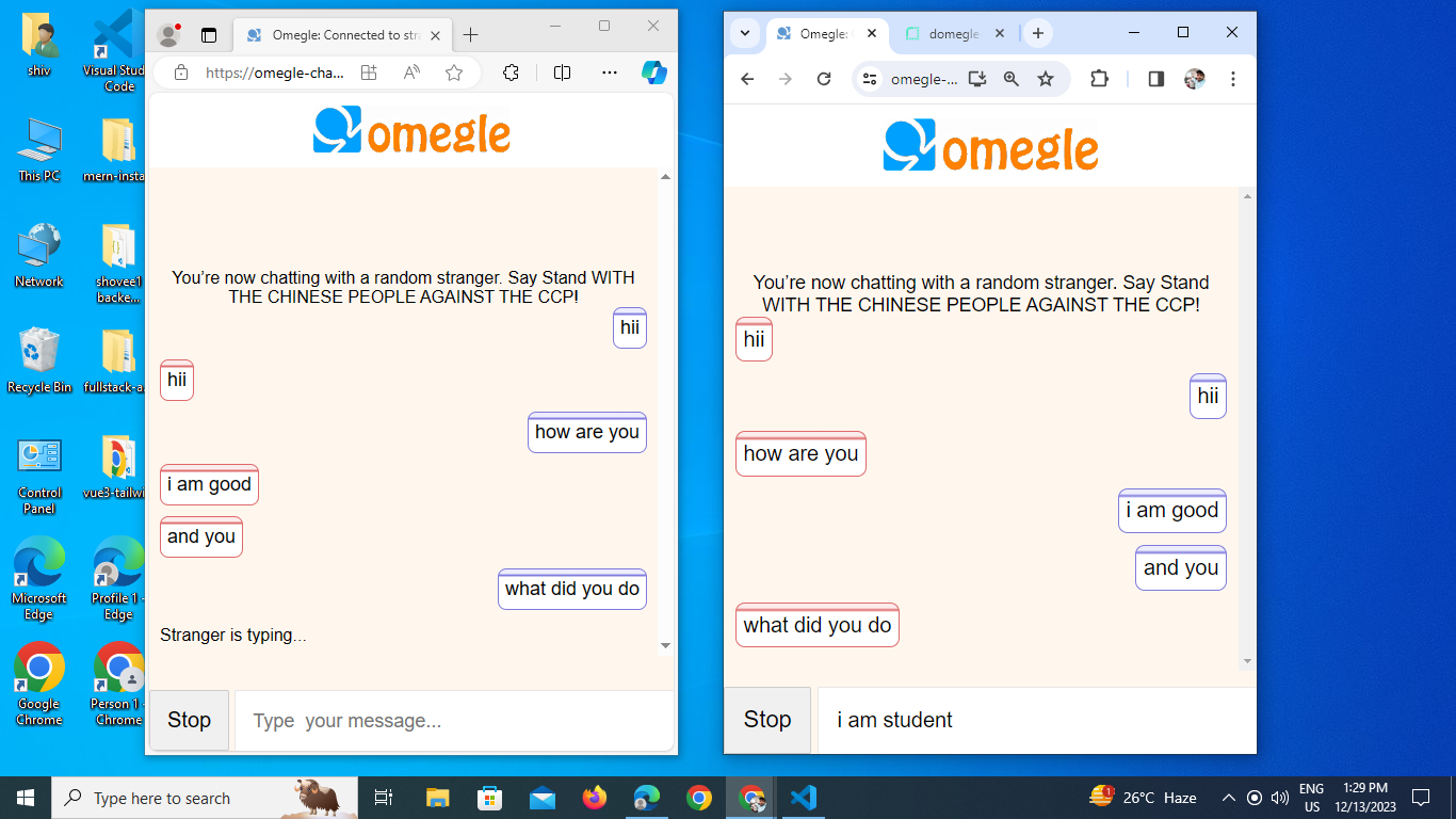 Github Iamshiv007omegle Clone This Is Simple Omegle Clone Using Nodejs React And 