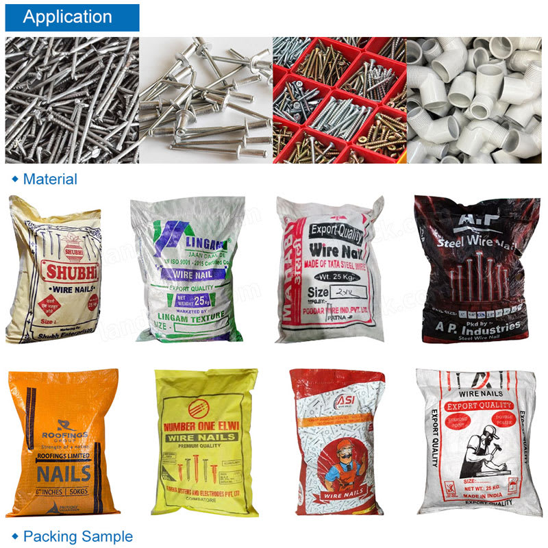 Semi Automatic 15-25kg Wire Nails Bag Packing Machine