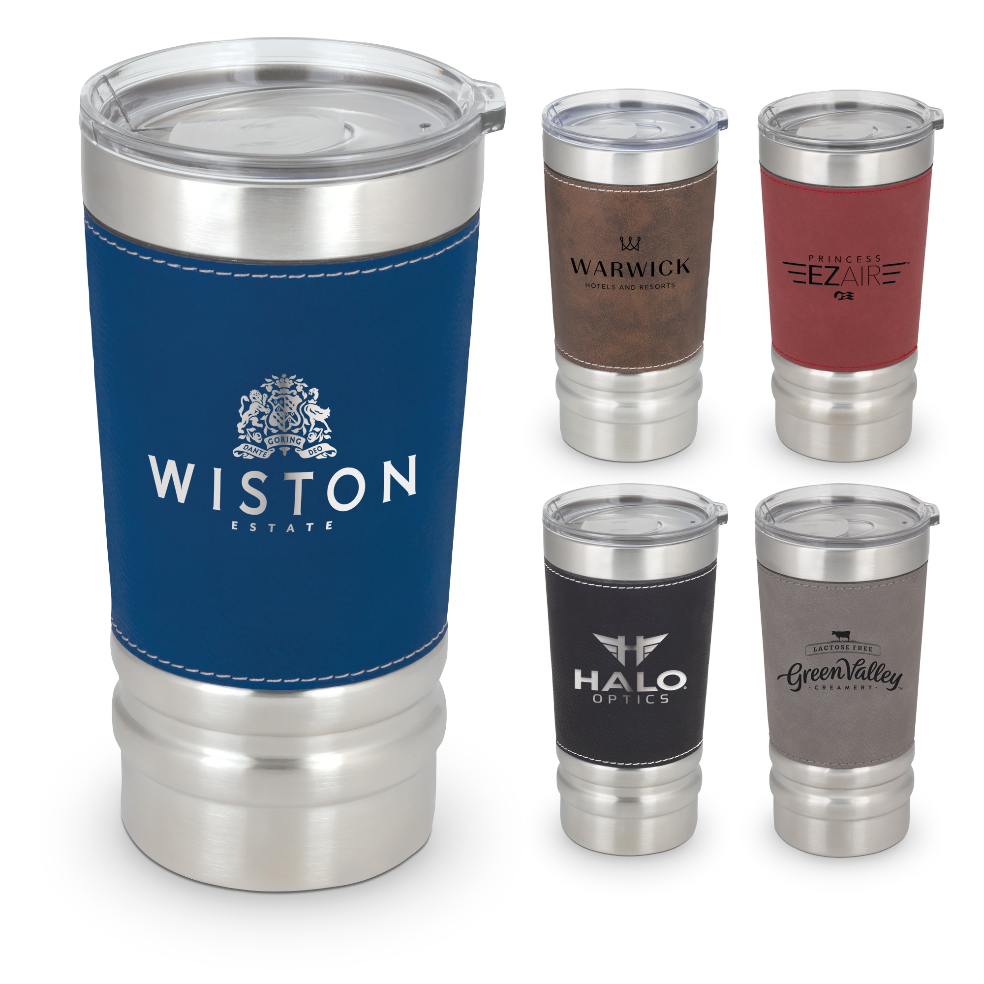 Sophisticate - Laserable Leatherette Wrap Tumbler - CosmoPromosCosmoPromos