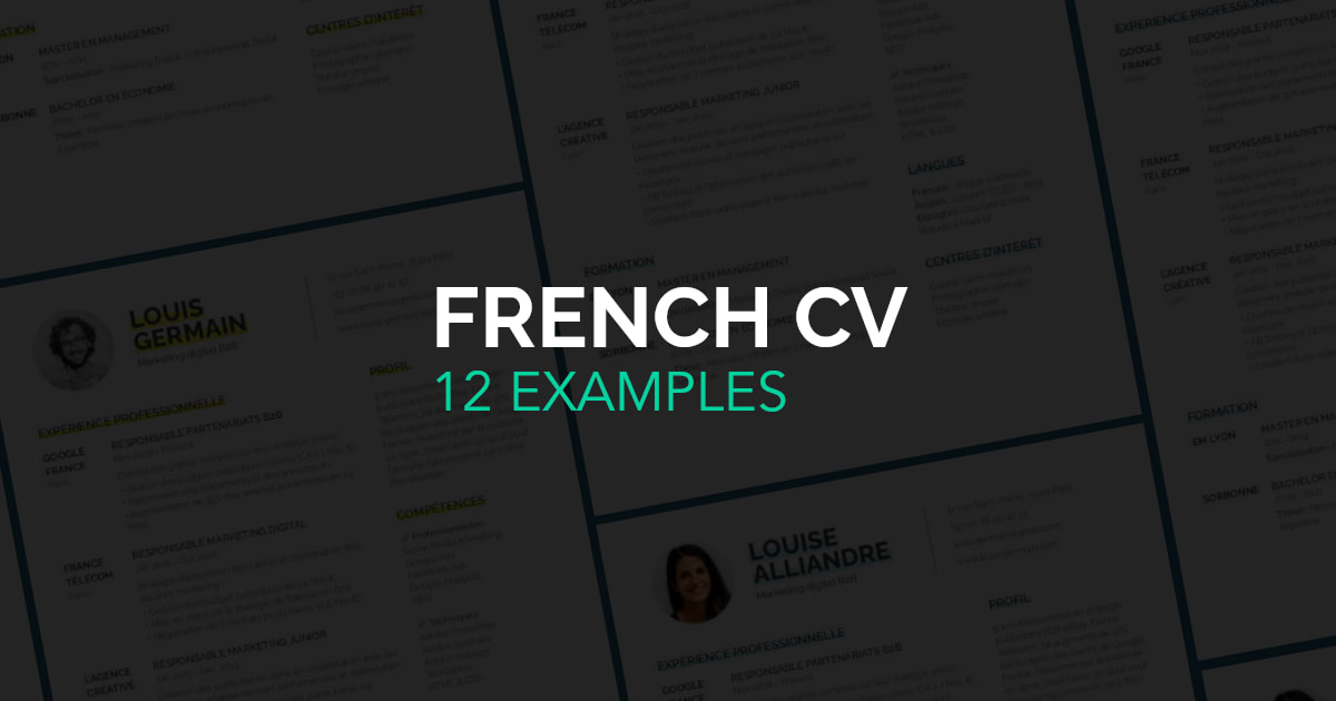 12 French CV Examples & Templates to Download (in Word)
