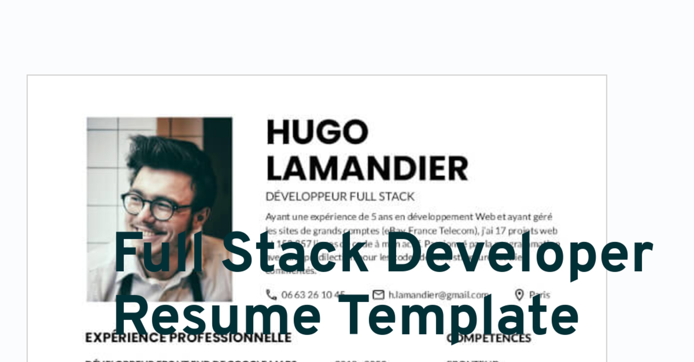 Full Stack Developer Resume Template to Download in Word