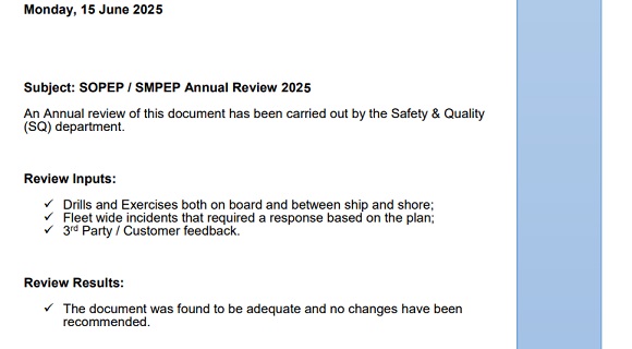 SOPEP Guidelines for Shipboard Pollution Response