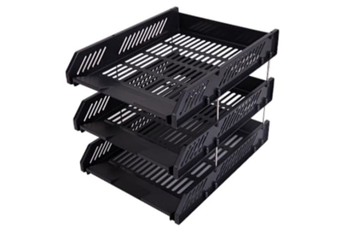 Deli File Tray 3 Layer Black 9209 | Bookworld