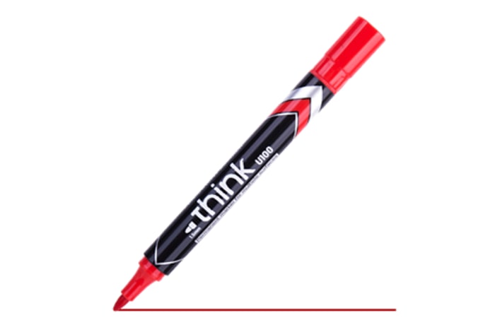 Deli Think Permanent Marker 1.5mm Bullet Tip Red Eu10040 | Bookworld