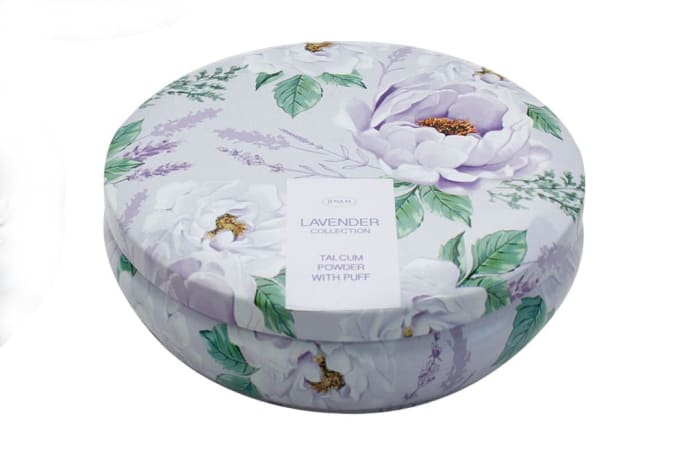 Lavender Flowers Collection Talcum Powder with Puff | Katies International