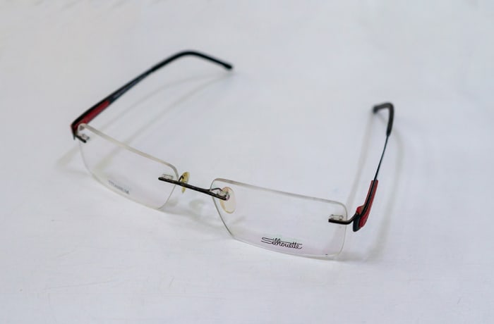 Rimless Eyeglass Frames - Black & Red | Tokyo Opticians