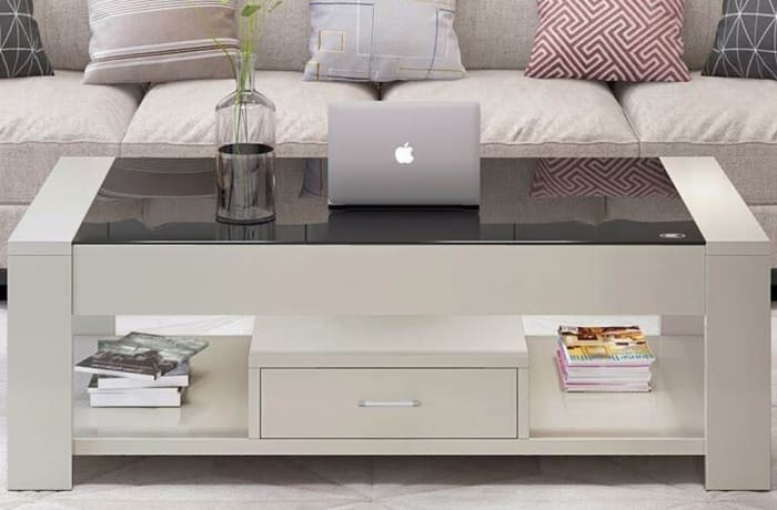 White Tea Table modern minimalist tempered glass Coffee Table 4495237 ...