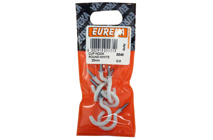 Round Cup Hooks - White | Pafriw Hardware