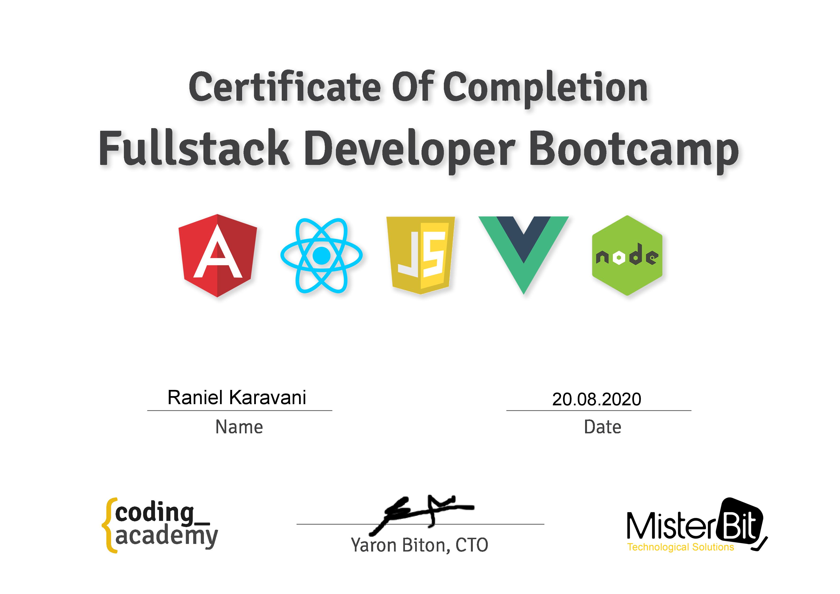 ‏Raniel karavani‏ - ‏FullStack/Frontend developer‏ | LinkedIn