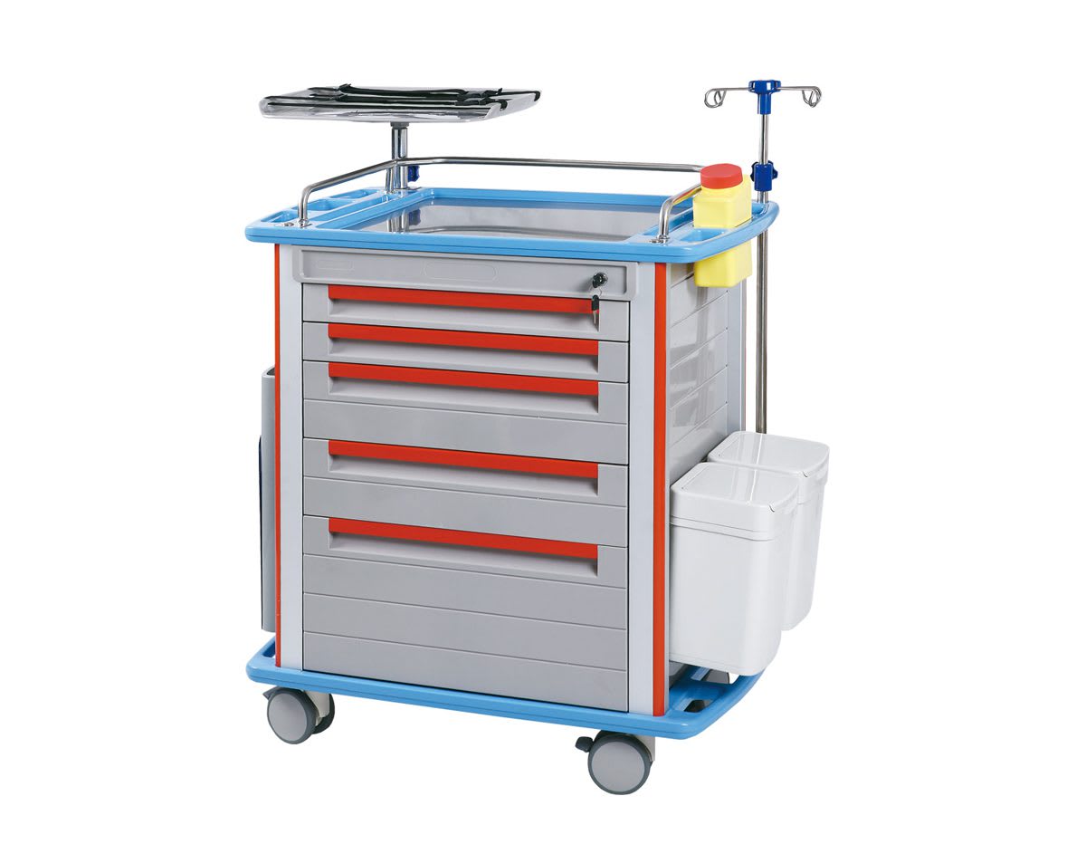 Emergency cart with oxygen bottle holder - DCL Laboratory Products, Ghana