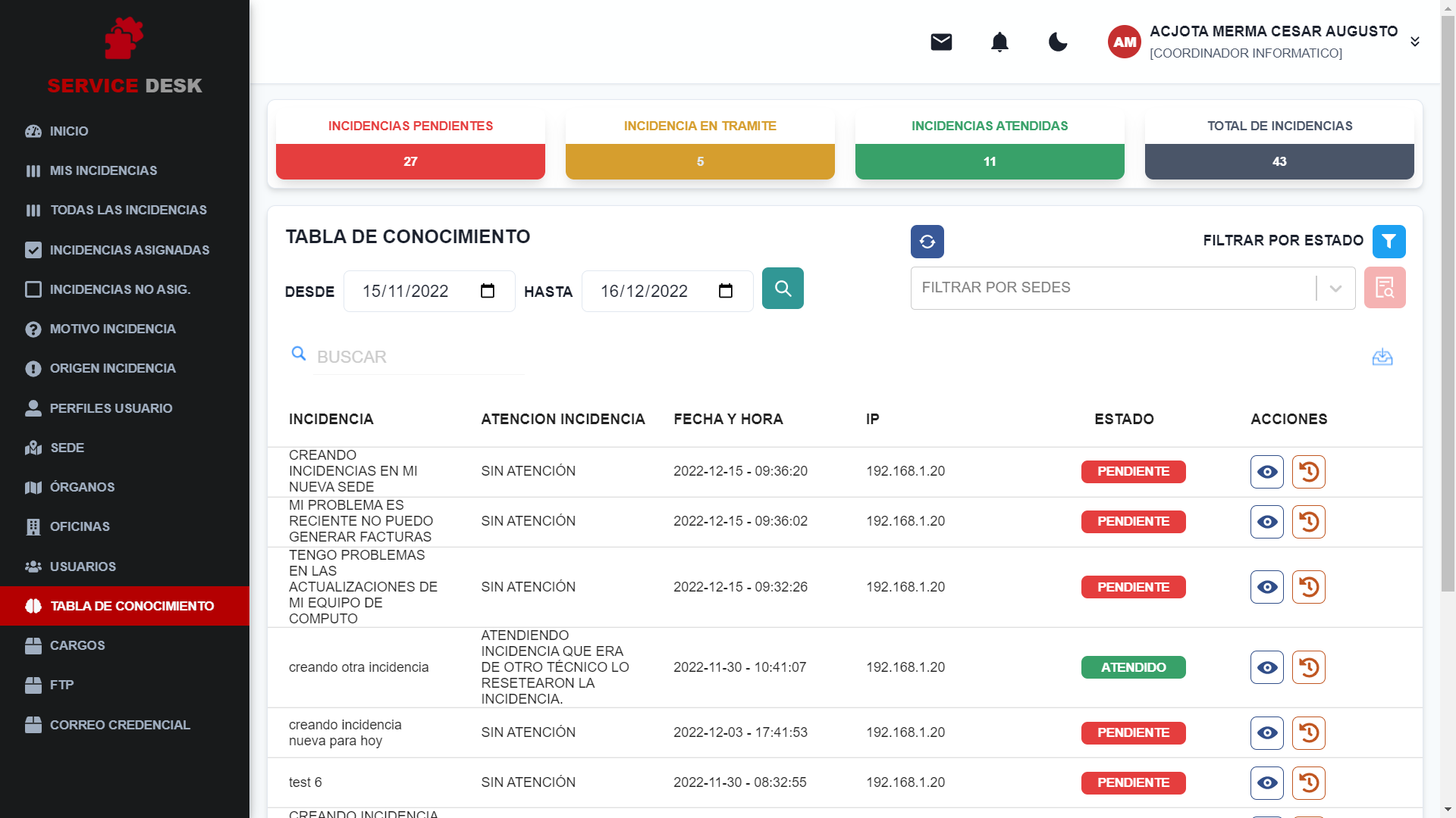 GitHub - cesaracjota/ServiceDesk-PJ: SISTEMA DE GESTION DE INCIDENCIAS - SERVICEDESK-PJ