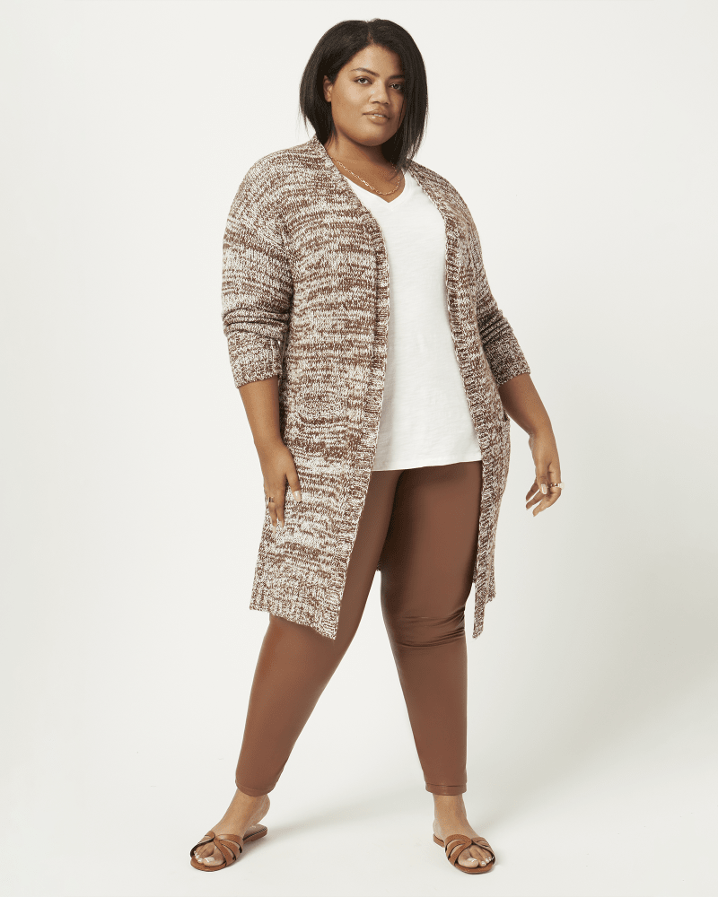 Plus Size Maren Open-Front Cardigan | Brown