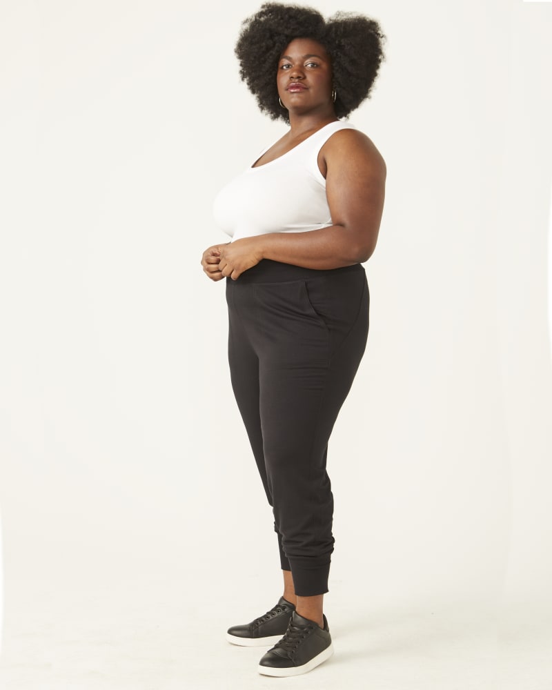 Ana Plus Size Fleece Jogger | Black