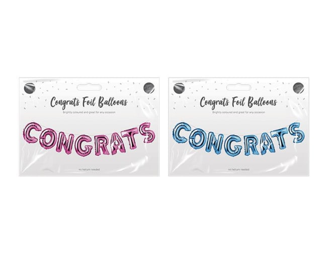 Pop Congrats Balloon Banner Div.Farger Stort utvalg & lave priser