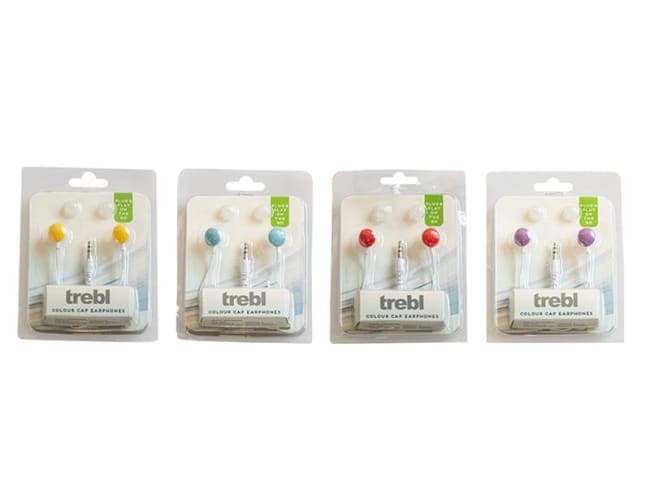 Trebl Colour Cap In-Ear Headphones Div.Farger Stort utvalg & lave priser