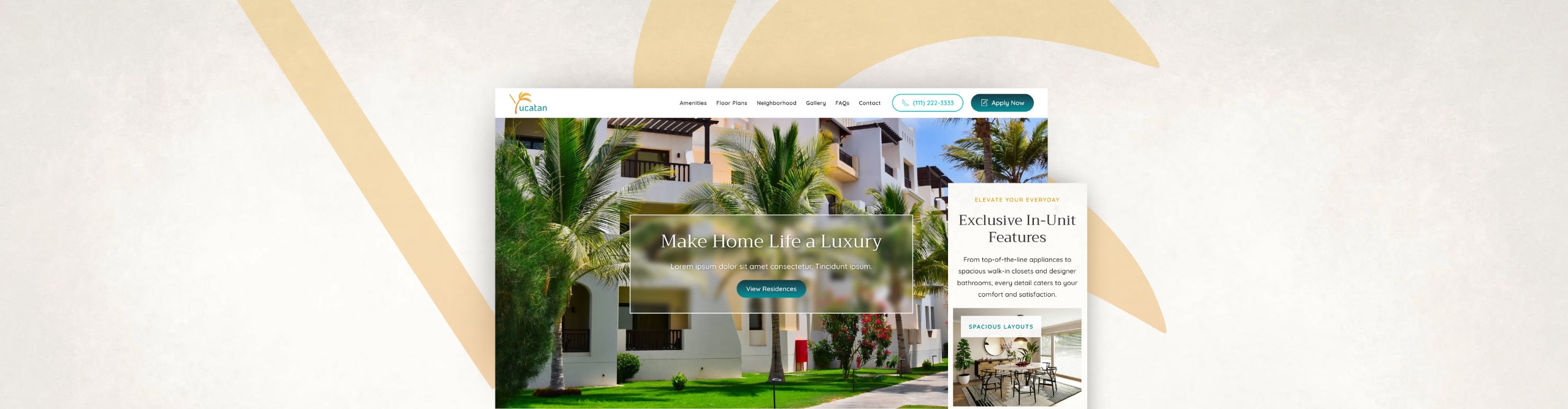 Yucatan - An Airy, Luxury Apartment Website Theme | Resi
