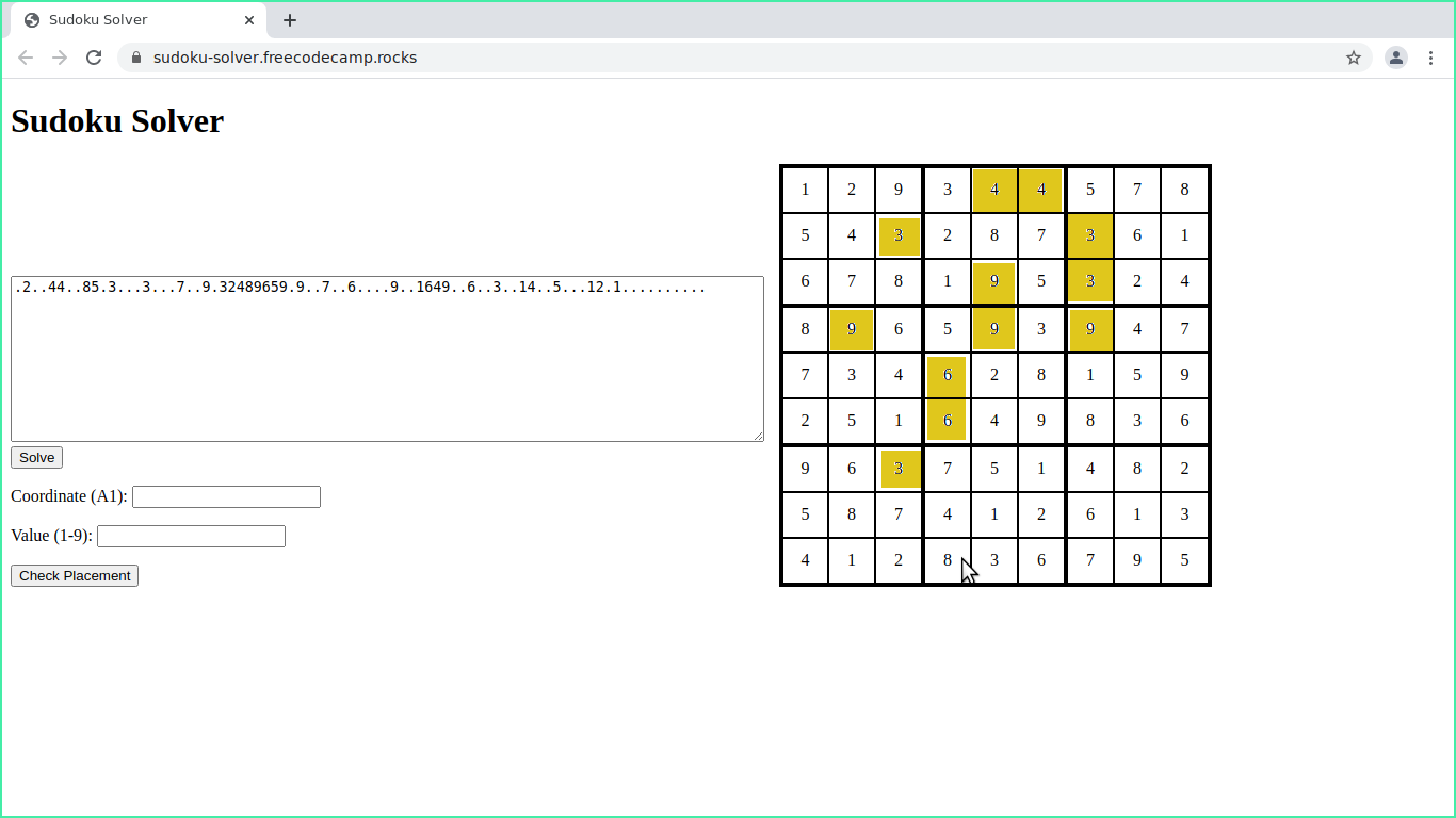 Sudoku Solver Rejects Valid Input Accepts Invalid Input Contributors The Freecodecamp Forum