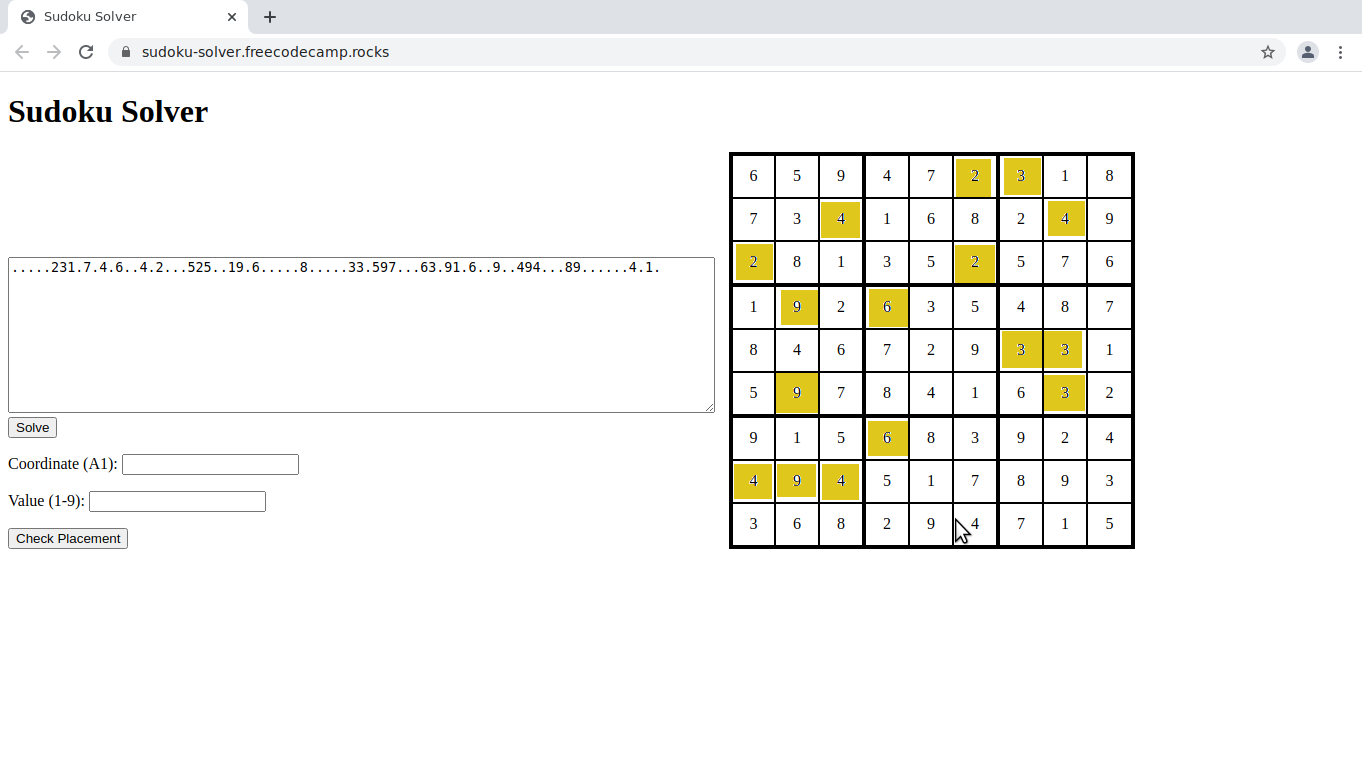 Sudoku Solver Rejects Valid Input Accepts Invalid Input Contributors The Freecodecamp Forum 