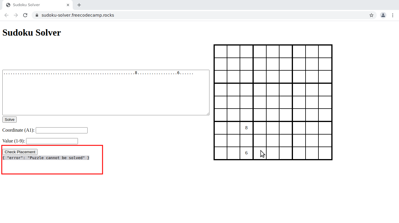 Sudoku Solver Rejects Valid Input Accepts Invalid Input Contributors The Freecodecamp Forum