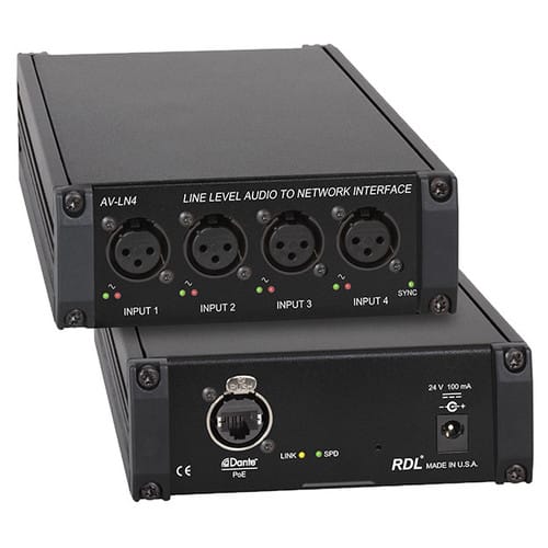 RDL AV-LN4 Dante Line Level Audio to Network Interface - Sound Productions