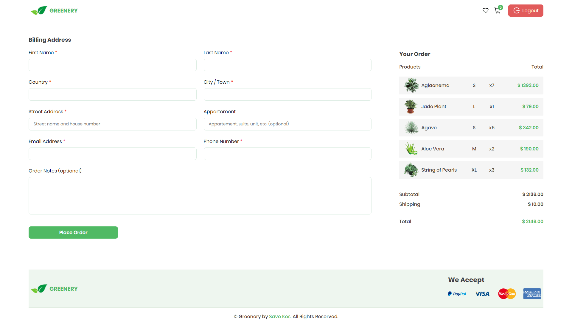 GitHub - SavoKos/greenery