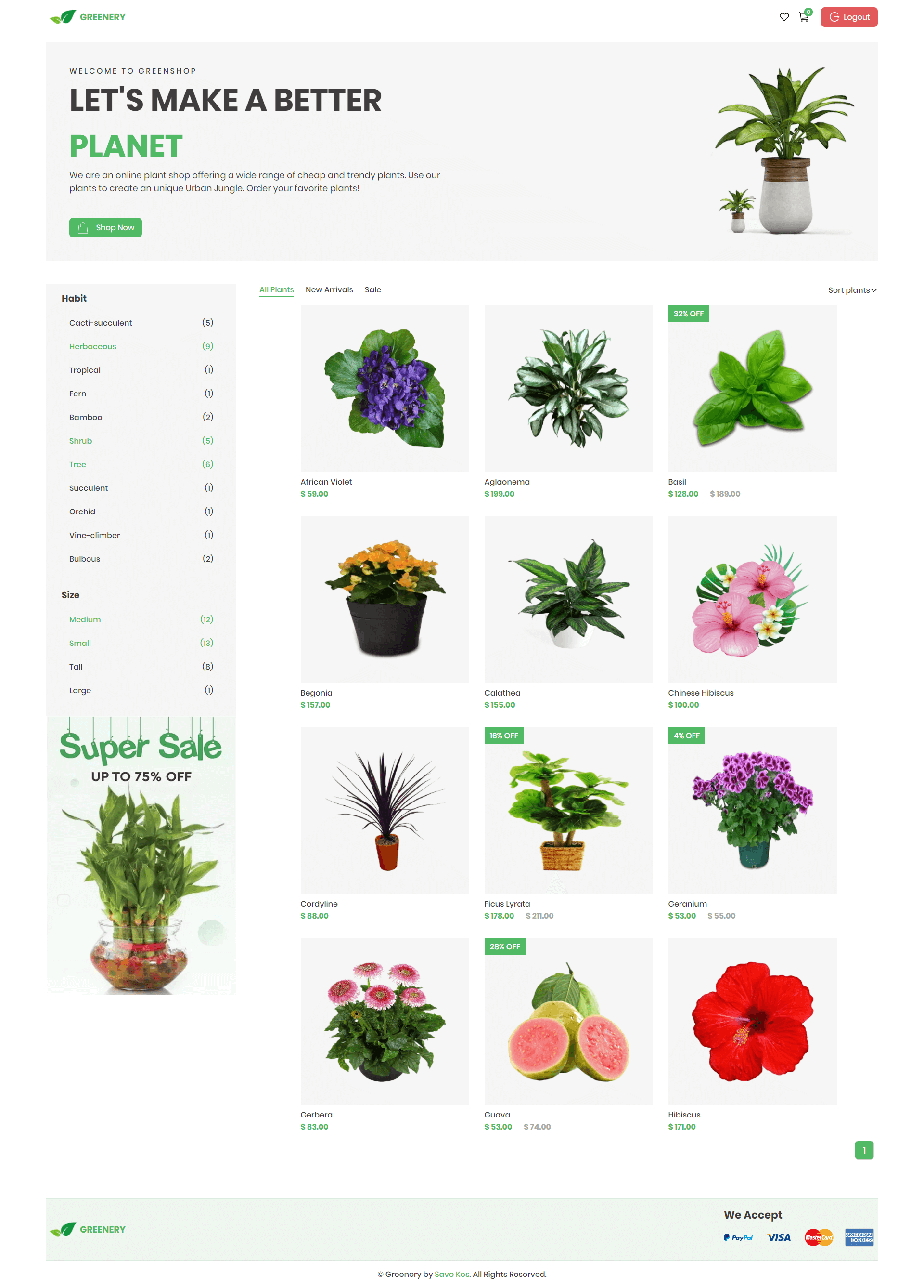 GitHub - SavoKos/greenery