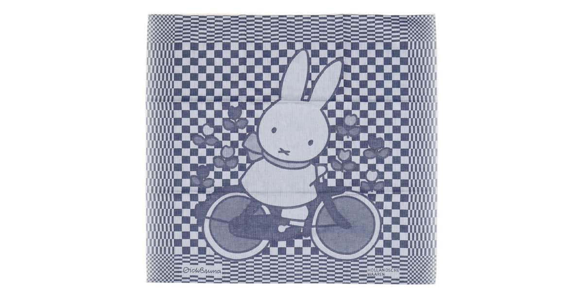 Hollandsche Waaren Theedoek Dick Bruna | Nijntje op fiets