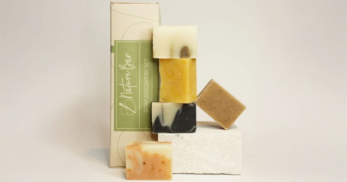 Zeep proefpakket / Cadeauset met 5 Mini Zeep & Shampoo Bars 5 x ca. 50 ...