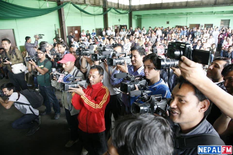Hari Bansha Acharya, Madan Krishna inaugurate Sajha Bus in Kathmandu ...