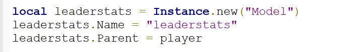 leaderstats.Parent = player