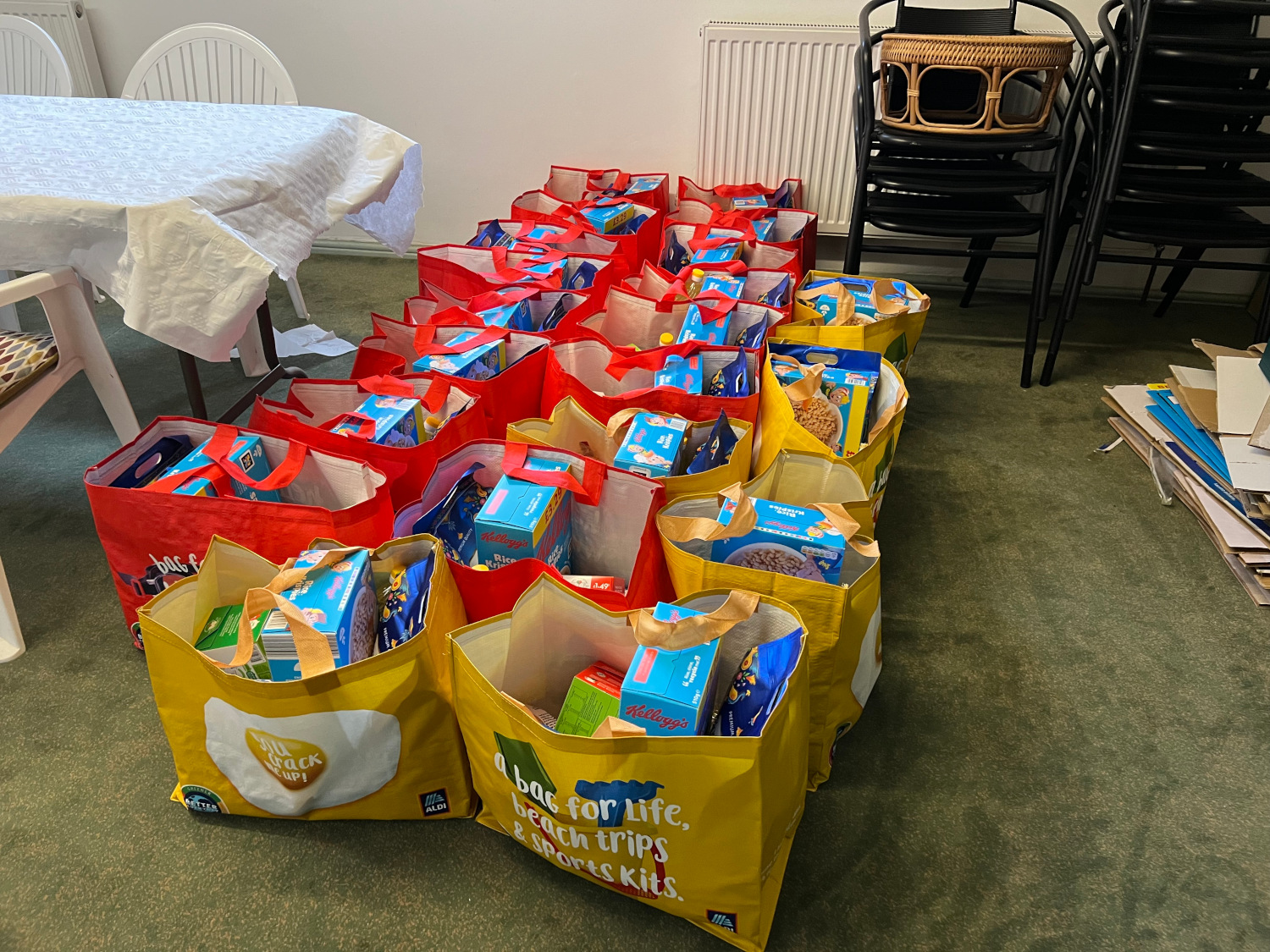 Food parcels for our Project Nourish service.