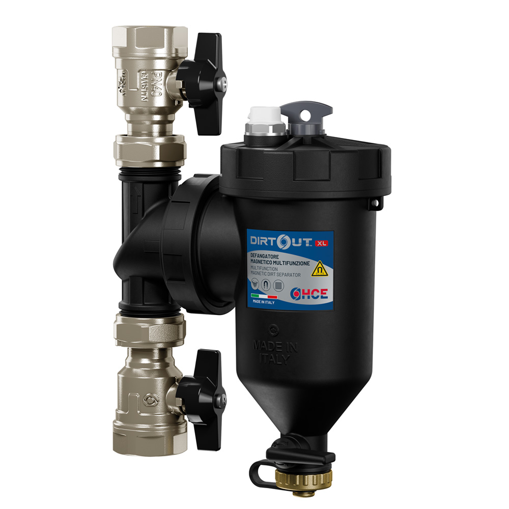 DirtOUT XL - DF100 | Multifunctional magnetic dirt separator for boilers and heat pumps polymer ...