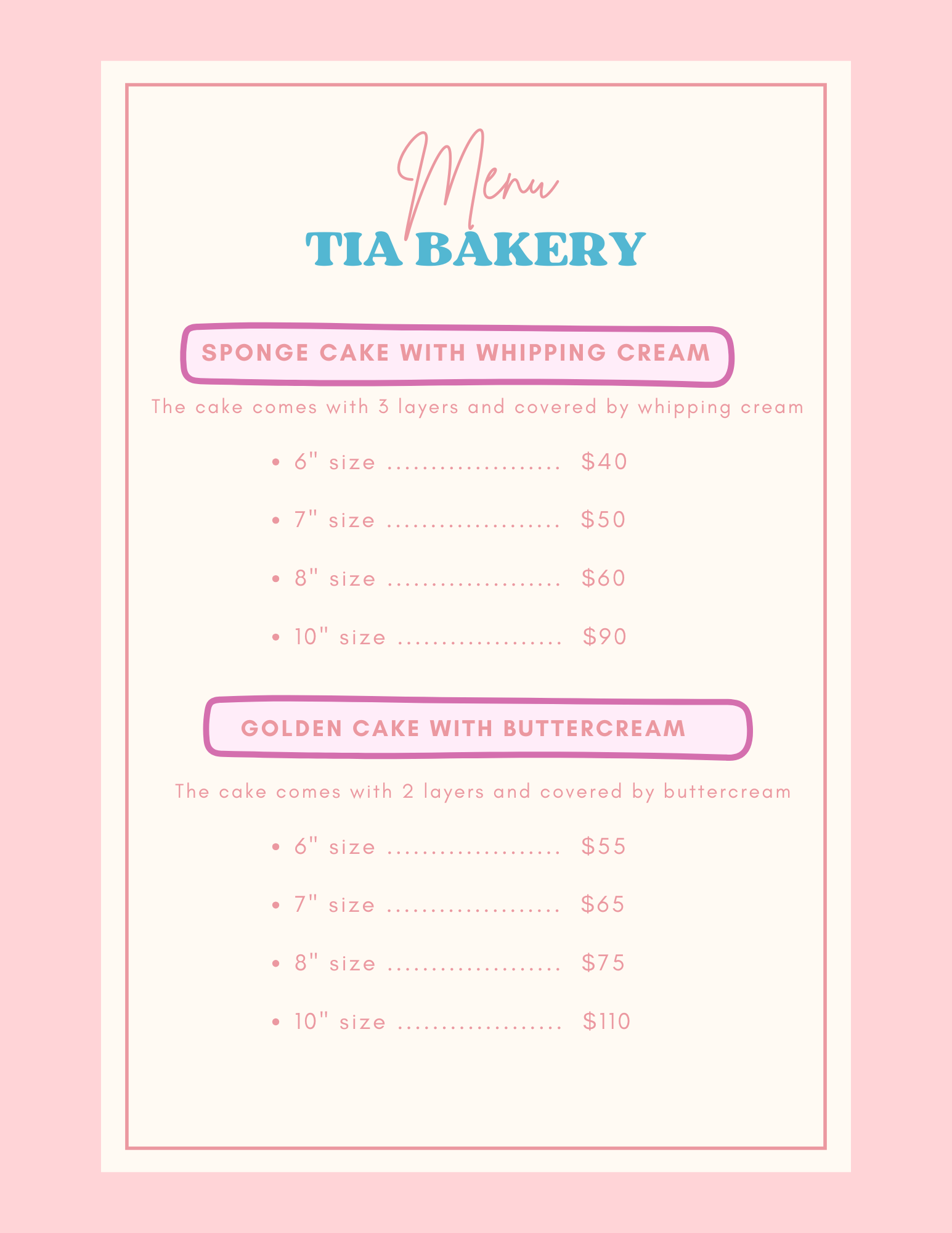 Our Menu