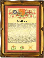 Surname Database: Mathieu Last Name Origin
